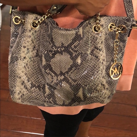 Michael Kors | Bags | Michael Kors Snakeskin Shoulder Bag | Poshmark